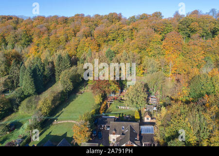 Autumn view to Slad, Slad Valley, Gloucestershire, Cotswolds, England ...