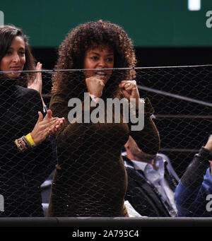 Jeremy Chardy's Wife, Susan Gossage during the Rolex Paris Masters, Day ...