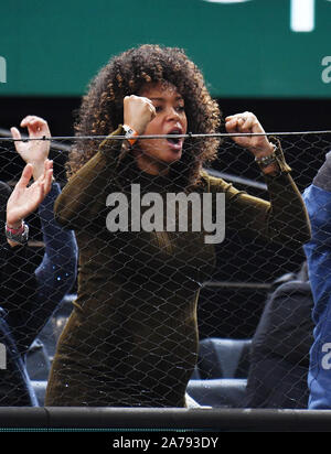 Jeremy Chardy's Wife, Susan Gossage during the Rolex Paris Masters, Day ...