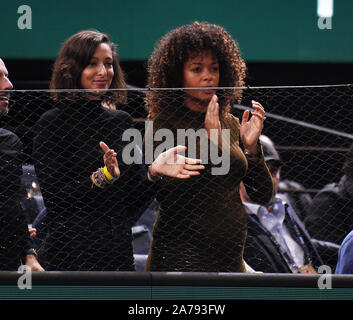 Jeremy Chardy's Wife, Susan Gossage during the Rolex Paris Masters, Day ...