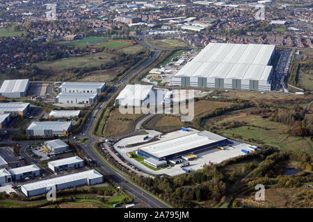 aerial view of Kingsway Business Park & JD Sports Warehouse, Rochdale ...