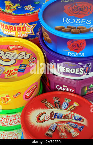 Tub of Celebrations sweets Stock Photo - Alamy
