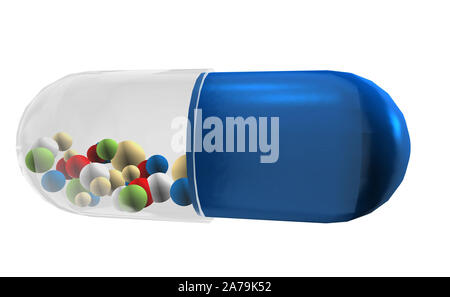 3D retard capsules on white background Stock Photo - Alamy