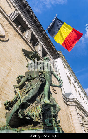 Belgian flag flying, flag of Belgium flying Stock Photo - Alamy