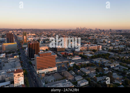 Aerial Views of Hollywood, California at sunset Stock Photo - Alamy