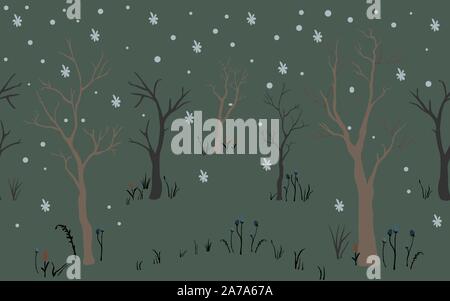 Silhouettes of Trees on subtle background. Tree Pattern. Vector ...