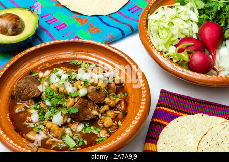 Pozole Mexican corn soup, Traditional food in Mexico made with corn ...