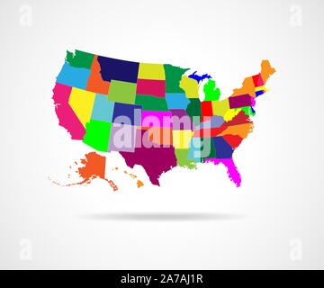 High detailed United States of America physical map with labeling Stock ...