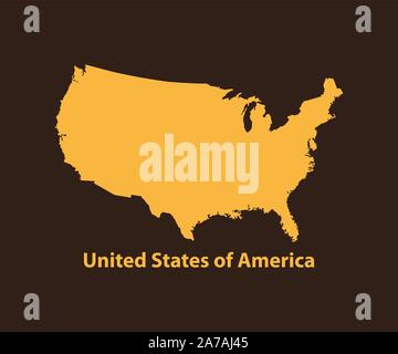 Simple flat Map of United States of America with district borders Stock ...