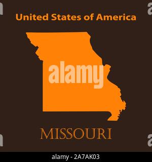 flat design with map Missouri concept for air travel Stock Vector Image ...