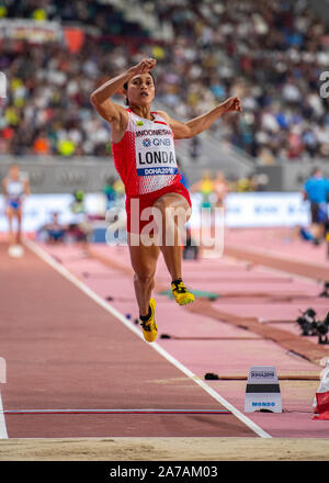 Maria Natalia Londa in the long jump at the Doha 2019 World Athletics ...