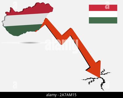 Hungary Map Financial Crisis Economic Collapse Market Crash Global ...