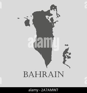 Bahrain outline map isolated on white background Stock Vector Image ...