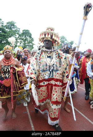 A man in Traditional Attire of Rivers Tribe of Nigeria during the ...
