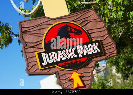 Universal Jurassic Park sign Stock Photo - Alamy