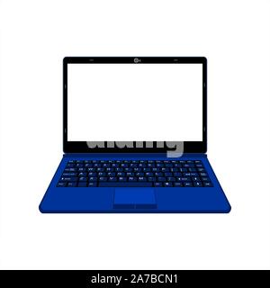 navy blue color laptop vector illustration Stock Photo - Alamy