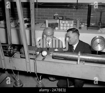 Government Fence Buster machine used to test baseball livliness. The ...