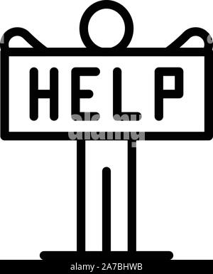 Poor man need help icon cartoon vector. Poverty people. Food person ...