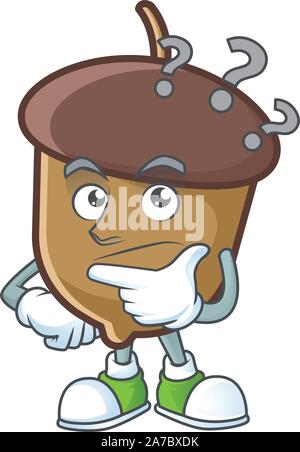 Thinking acorn cartoon character style Stock Vector Image & Art - Alamy