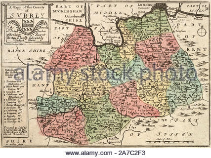 Map Of England 1607 Stock Photo - Alamy