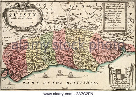 Map Of England 1607 Stock Photo - Alamy