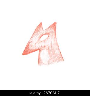 Hand drawn abstract portrait of a red panda. Vector stylized ...