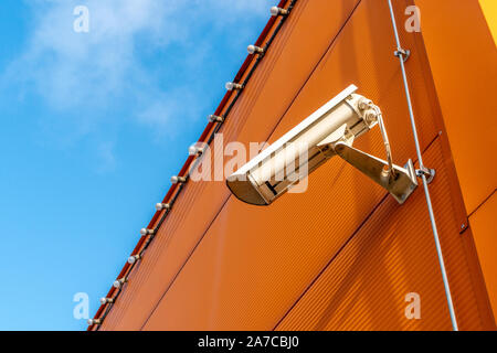 CCTV camera on the cone of the industrial building Stock Photo - Alamy