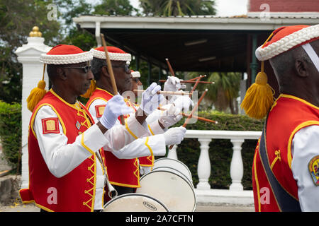 The Barbados Defense Force military band entertains the crowd before a ...