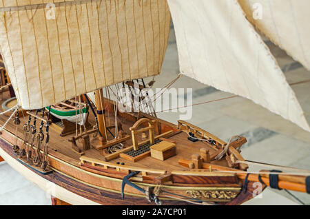 Model of a small two-masted sailing Hispaniola vessel fast and ...