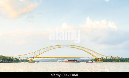 Kutai Kartanegara Bridge crossing Mahakan River in Tenggarong, East ...