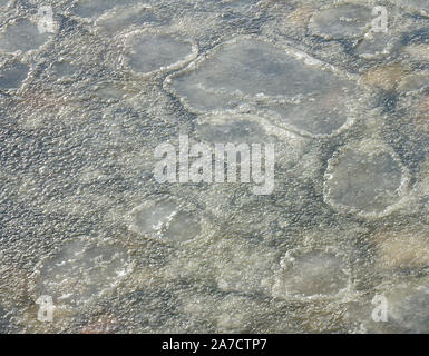 Beautiful and dangerous surface of snow sludge on water Stock Photo - Alamy