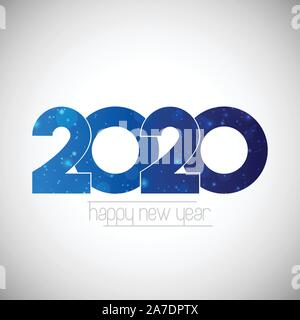 Happy new year 2020 design template. Vector illustration on black ...