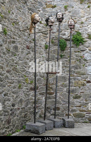 Heads on pikes, Elizabeth Fort, Cork City, county Cork, Ireland Stock ...