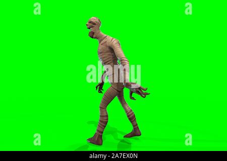 Fantasy character Mummy - 3D render, on green background Stock Photo ...