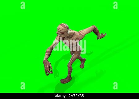 Fantasy character Mummy - 3D render, on green background Stock Photo ...