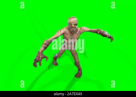 Fantasy character Mummy - 3D render, on green background Stock Photo ...
