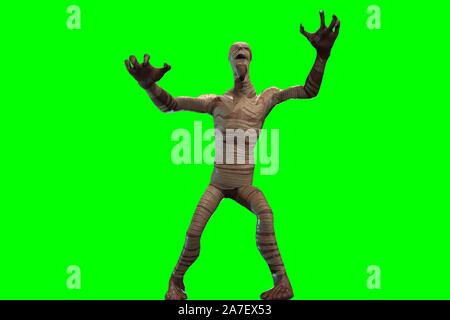 Fantasy character Mummy - 3D render, on green background Stock Photo ...
