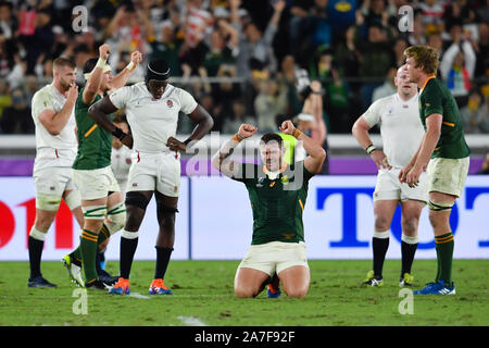 South Africa's Malcolm Marx celebrates his sides second try scored by ...