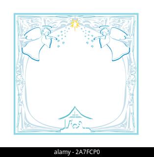 Decorated background with angels and Bethlehem Stock Vector Image & Art ...