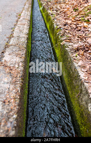 Takayama, Japan small canal gutters in Gifu prefecture view of ...