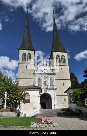 Luzern / Lucerne, Switzerland. Parish Church of St Leodegar im Hof ...