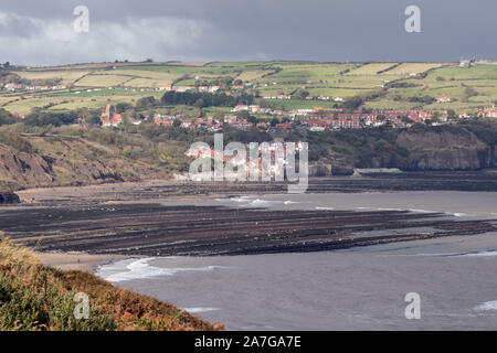 The beach at Boggle Hole near Robin Hood's Bay on the Cleveland Way and ...