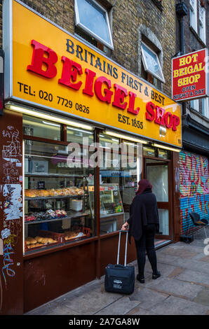 The Beigel Shop in London's popular Brick Lane in the East End of the ...