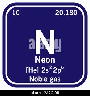 Neon Periodic Table of the Elements Vector illustration eps 10 Stock ...