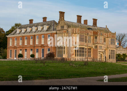 Saxham Hall Stately home large house Clipped yew hedges GREAT SAXHAM ...