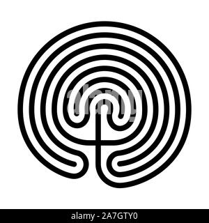 Cretan labyrinth symbol icon Stock Photo - Alamy