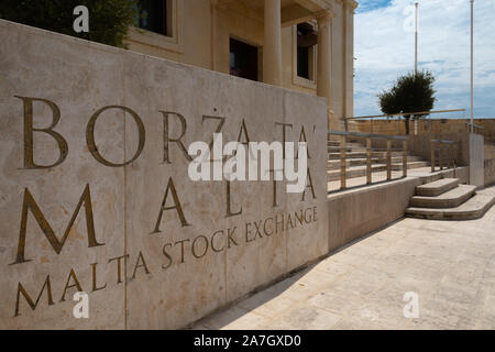 VALLETTA, MALTA - SEPTEMBER 1, 2019: Malta Stock Exchange building in ...