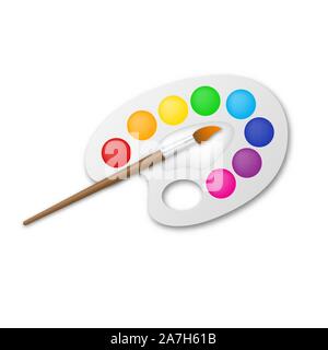 Palitra with colors. Artist's palette isolated. Vector illustration ...