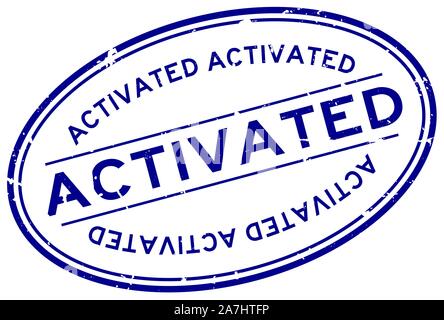 Grunge blue activated word rubber seal stamp on white background Stock ...