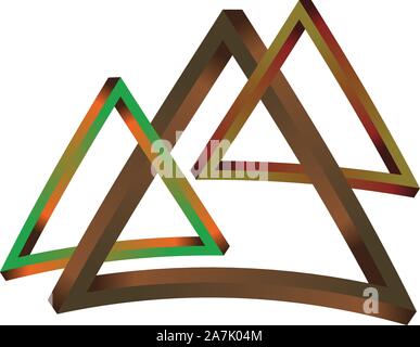 Abstract fantastic wooden triangles on white background Stock Vector ...
